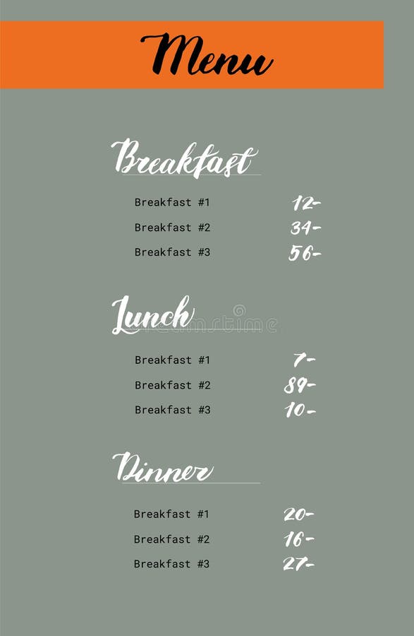 Restaurant Brochure Vector Menu Design. Bar and Cafe Menu Template with ...