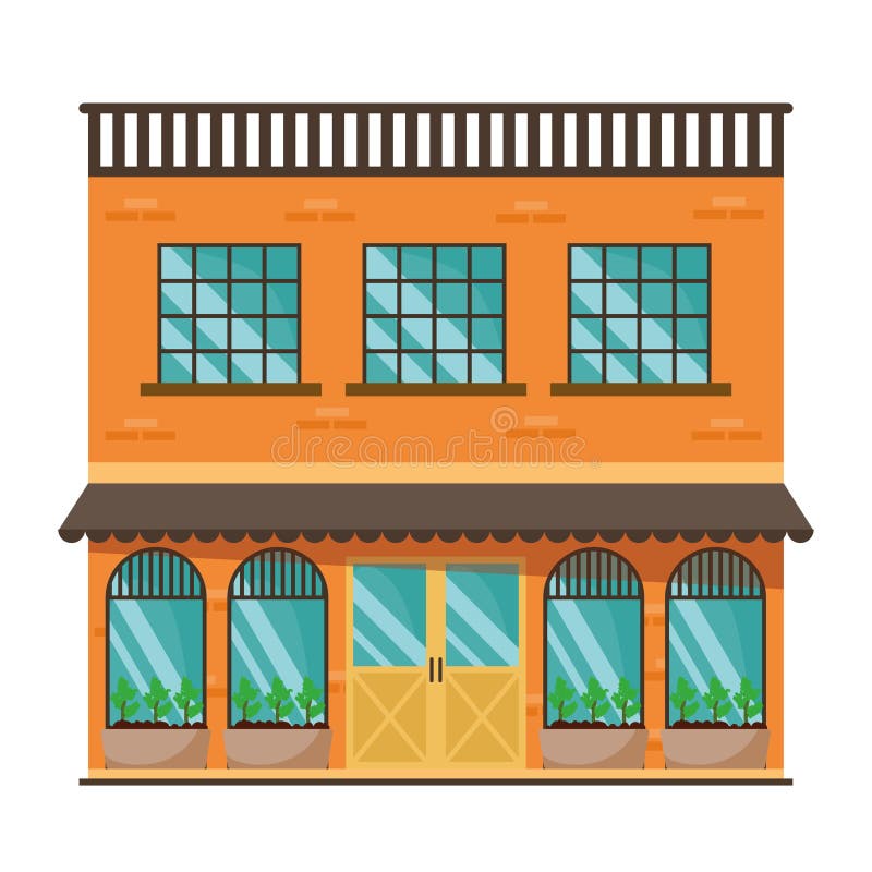 Restaurant building facade stock vector. Illustration of vector - 247022984