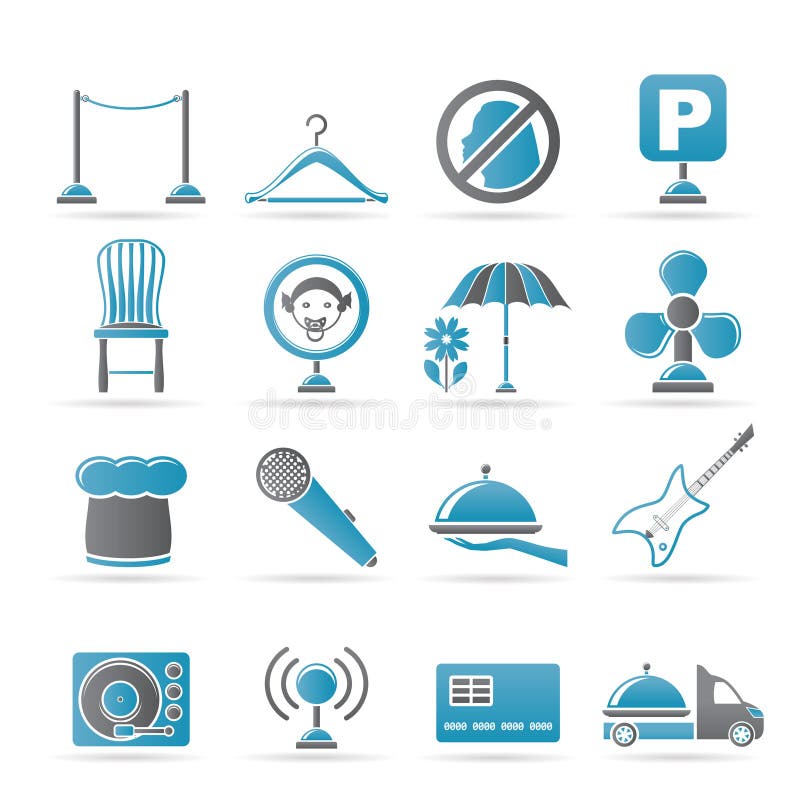 Night Club, Bar and Drink Icons Stock Vector - Illustration of label ...