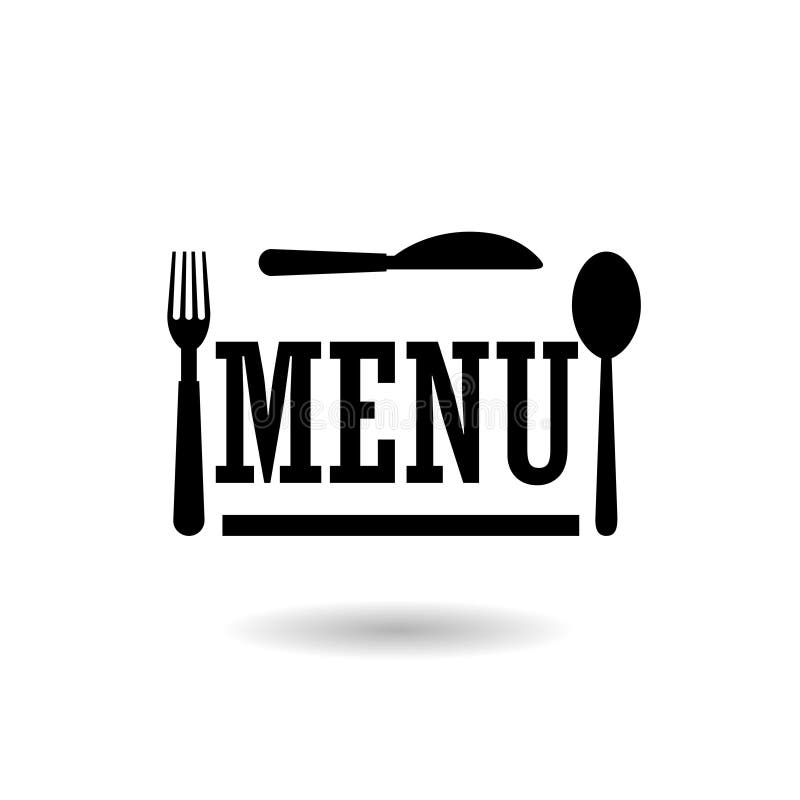 Restaurant Cafe Menu Icon with Shadow Stock Vector - Illustration of ...