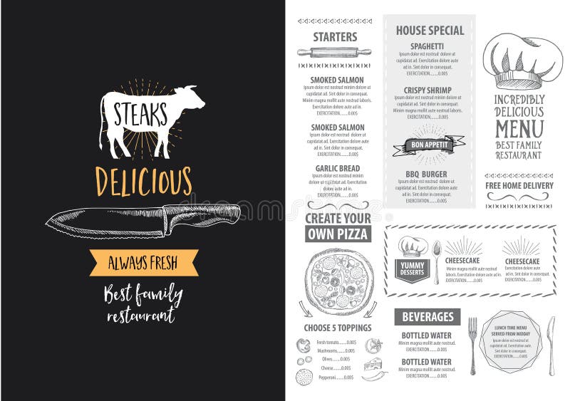 Restaurant Cafe Menu, Template Design. Food Flyer. Stock Vector ...