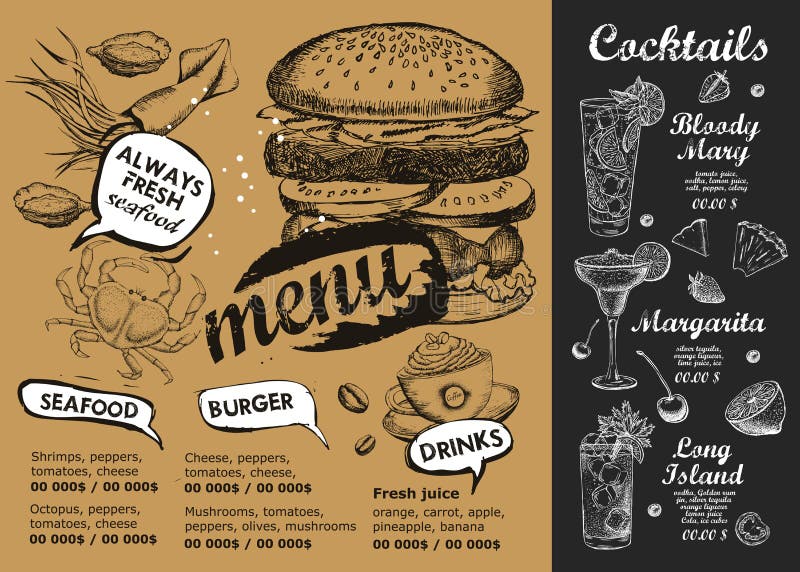 Restaurant Cafe Menu, Template Design. Food Flyer. Stock Vector ...