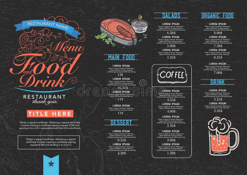 Hipster menu design. stock vector. Illustration of coffee - 58006464