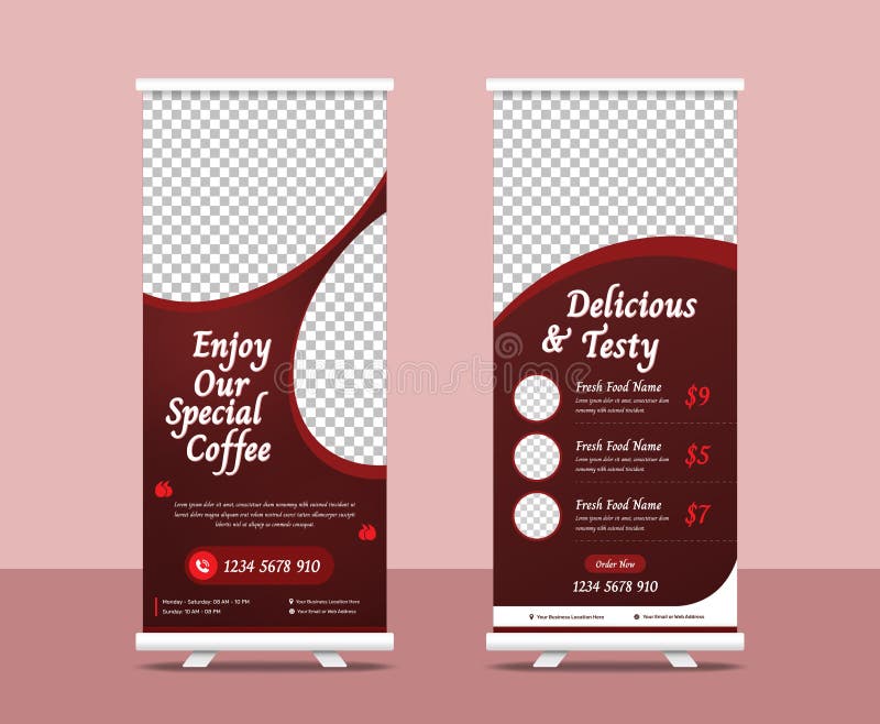 Restaurant and Cafe Product Promotional Multipurpose Roll Up Banner ...