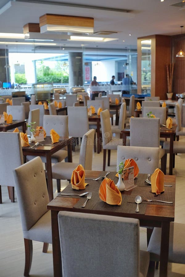 Table Set And Furniture In A Restaurant Stock Photo - Image of ...