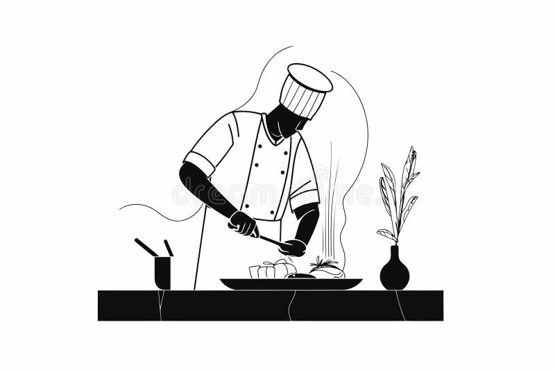Restaurant Chef Character Creating Signature Dish Isolated Stock Vector ...