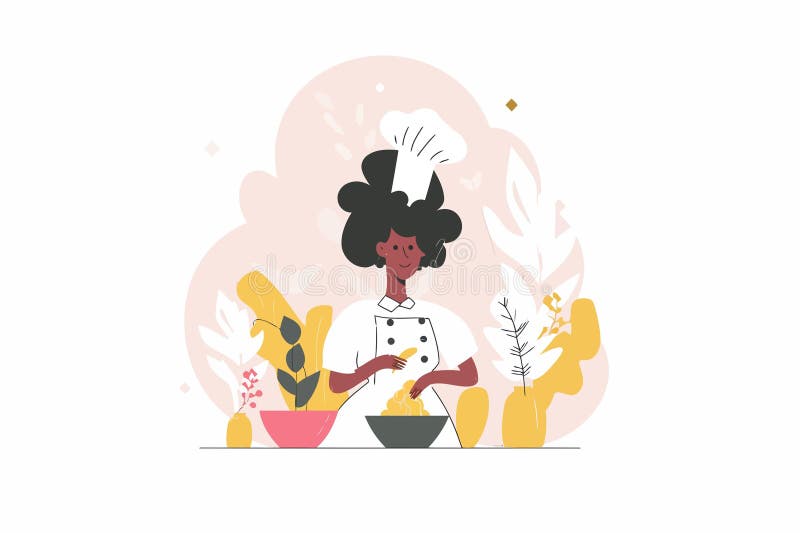 Restaurant Chef Character Creating Signature Dish Isolated Stock Vector ...
