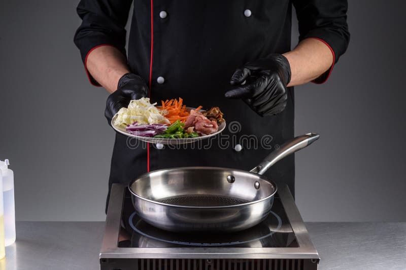 Restaurant Chef Cooking Noodles for Website and Menu16 Stock Photo ...
