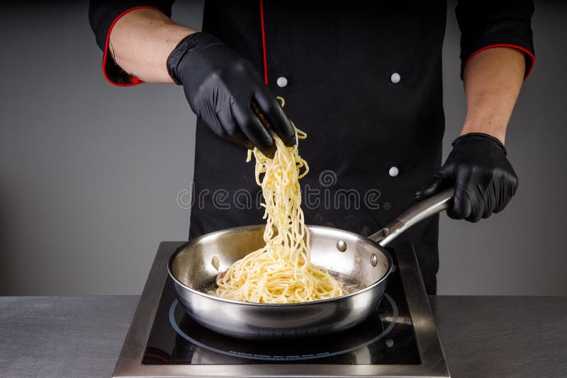 Restaurant Chef Cooking Noodles for Website and Menu23 Stock Photo ...