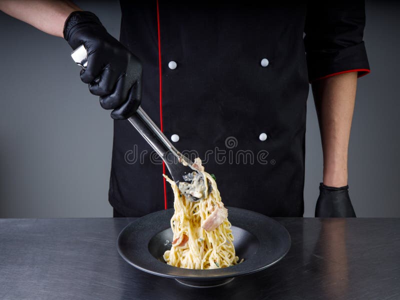 Restaurant Chef Cooking Noodles for Website and Menu44 Stock Photo ...