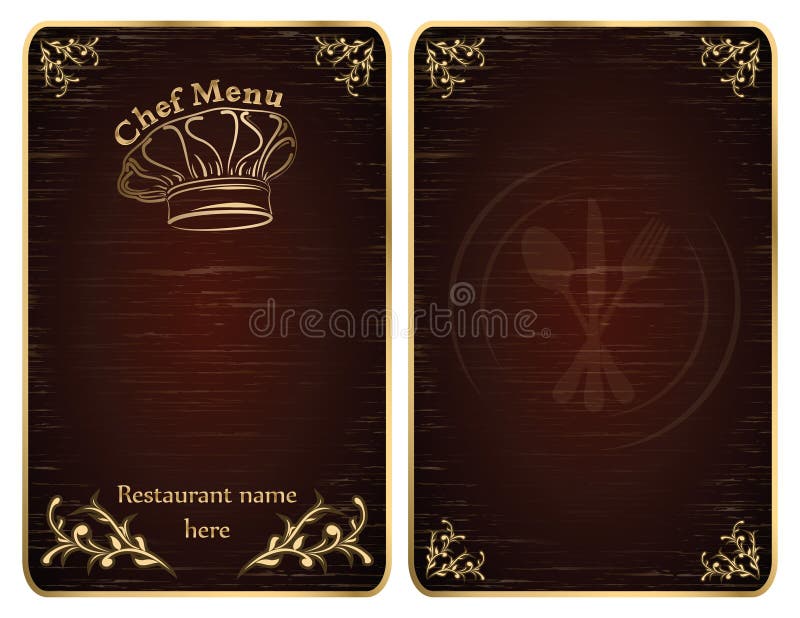Restaurant Chef Menu Cover or Board Vector - Gold Stock Vector ...