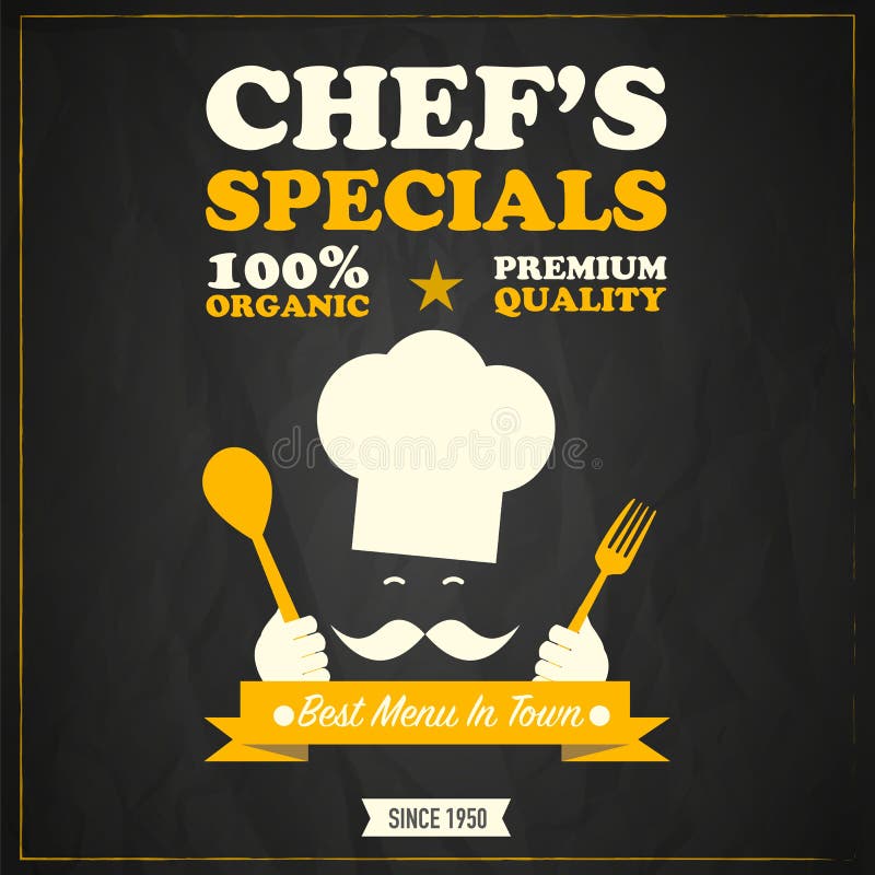 Restaurant Chefs Specials Chalkboard Design Stock Vector - Illustration ...