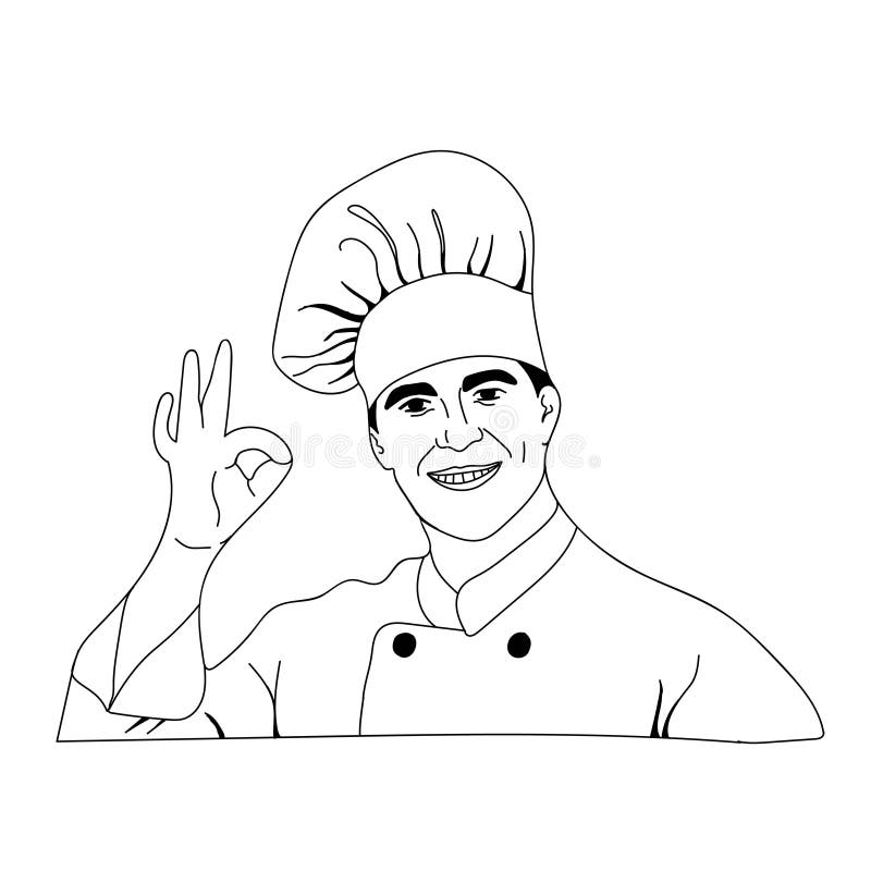 Restaurant Chef, Chef in Work Uniform Shows Finger Gestures - Delicious ...