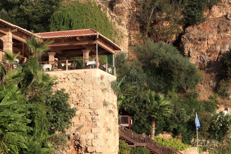 Restaurant on a cliff stock photo. Image of nautical - 45608156