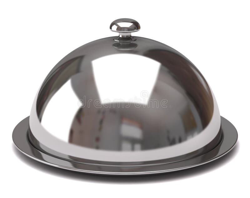 Restaurant Cloche with Open Lid Stock Illustration - Illustration of ...