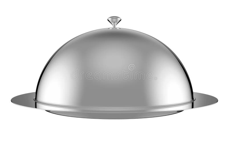 Restaurant Cloche with Open Lid Stock Illustration - Illustration of ...