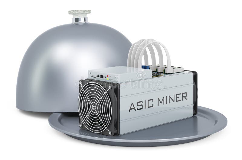 ASIC Miner with Pickaxe, Mining Concept. 3D Rendering Stock ...