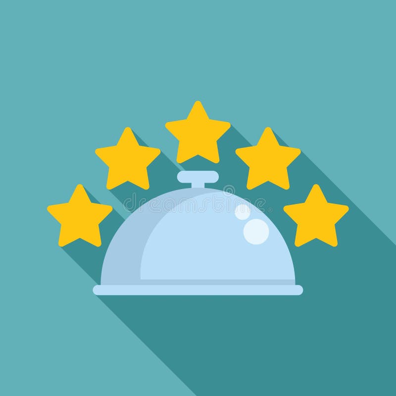 Restaurant Cloche Getting Five Stars Rating Concept Icon Flat Style ... Restaurant Cloche Getting Five Stars Rating Concept Icon Flat Style ...