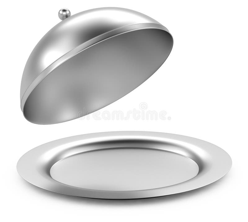 Restaurant cloche om white stock illustration. Illustration of covered ...