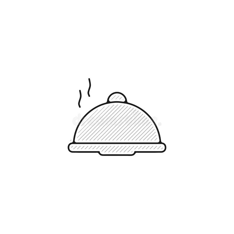 Plate Cloche Hand Drawn Stock Illustrations – 102 Plate Cloche Hand ...
