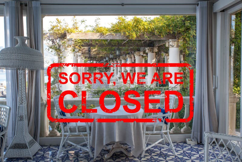 Restaurant Closed Due To Pandemia Covid-19 Stock Image - Image of ...