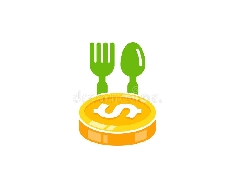 Food Coin Logo Icon Design stock illustration. Illustration of meat ...