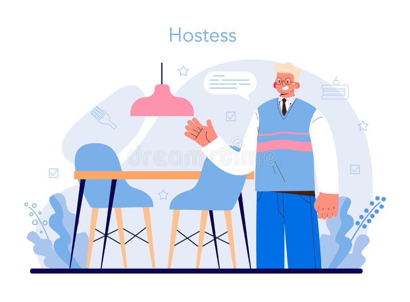 Hostess Restaurant Stock Illustrations – 362 Hostess Restaurant Stock ...