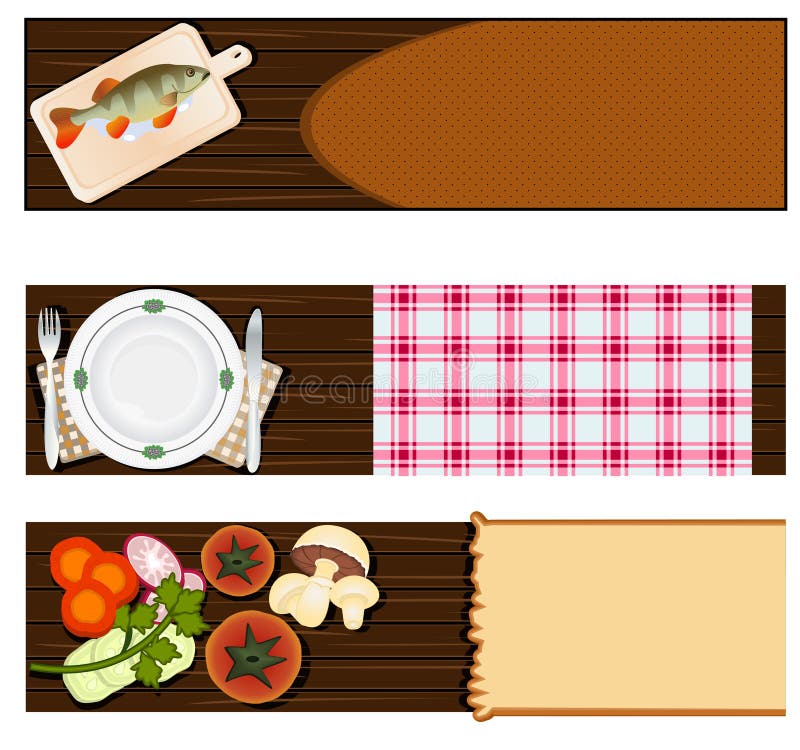 Restaurant or Cooking Banner Set Stock Vector - Illustration of ...