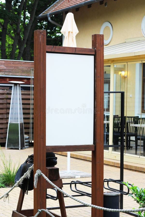 Restaurant Copy Space Menu Board Mockup, Blank White Signboard Empty ...