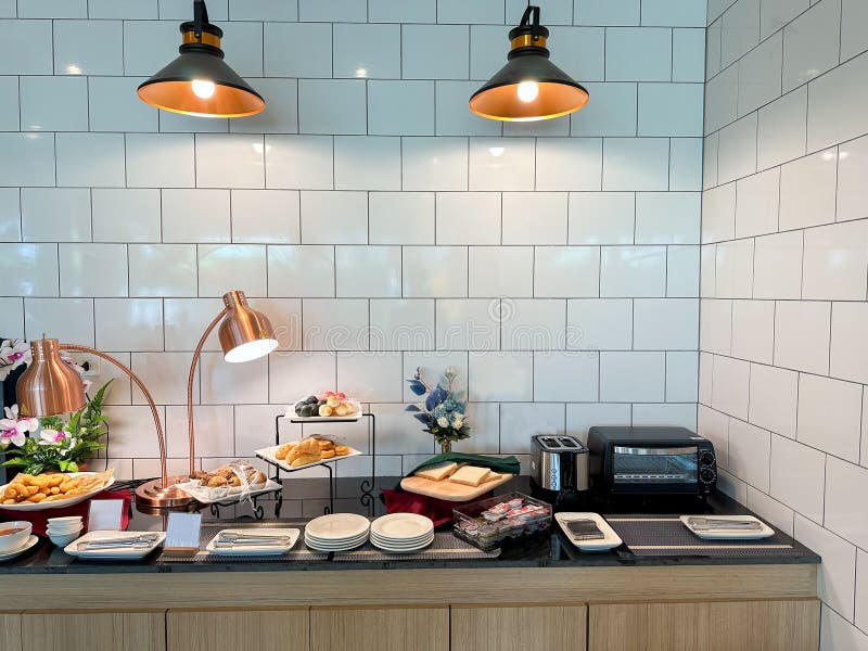 Restaurant Counter with Food in the Hotel, Ready To Eat Stock Photo ...