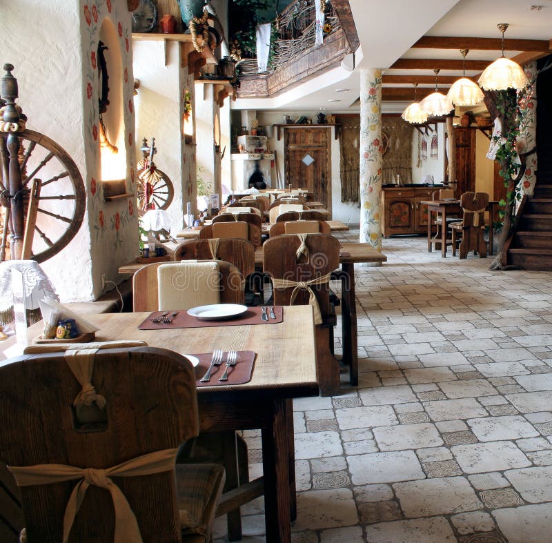 Restaurant in Country Style Stock Image - Image of brown, style: 10751529