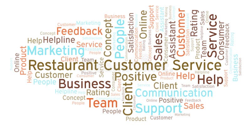 Restaurant Customer Service Word Cloud Stock Illustration ...