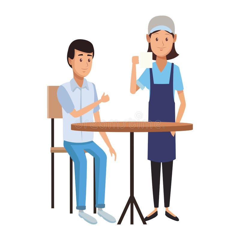 Waitress Taking Order Clipart