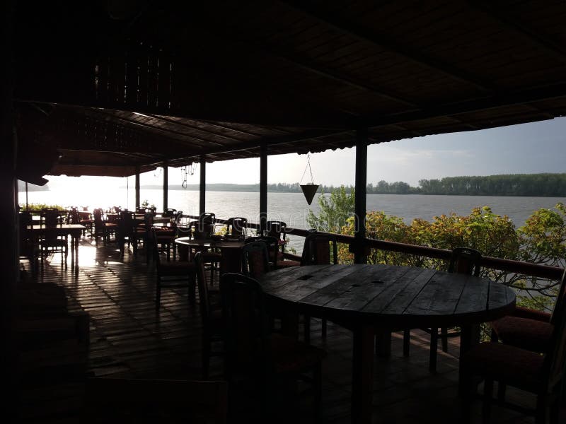 Restaurant in the Danube River Stock Image - Image of idyll, restaurant ...
