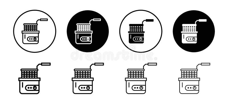 Restaurant Deep Fryer Vector Icon Set Collection. Restaurant Deep Fryer Outline Flat Icon Stock ...