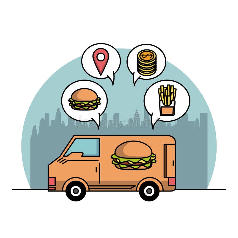 Restaurant and delivery stock vector. Illustration of courier - 129569950