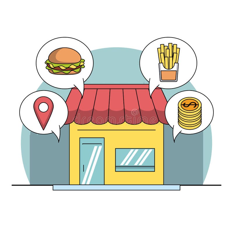 Restaurant and delivery stock vector. Illustration of product - 129570096