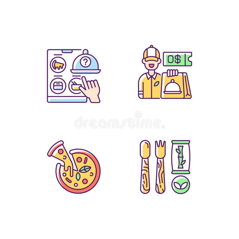 Restaurant Delivery Service RGB Color Icons Set Stock Vector ... Restaurant Delivery Service RGB Color Icons Set Stock Vector ...
