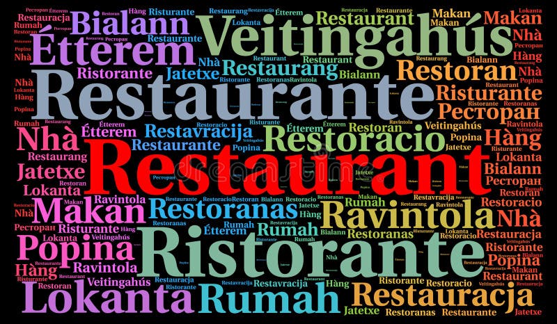 Restaurant Word Cloud Hand Writing Concept Stock Illustration ...