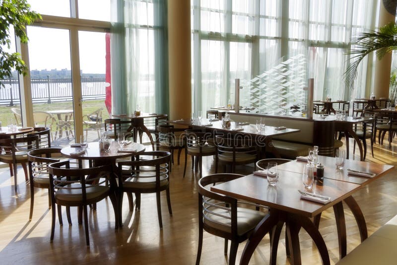 Restaurant dining area stock image. Image of inside, glasses - 6555443