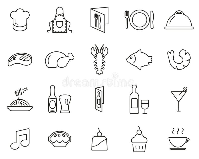 Dinner Icons stock illustration. Illustration of cherry - 37496775