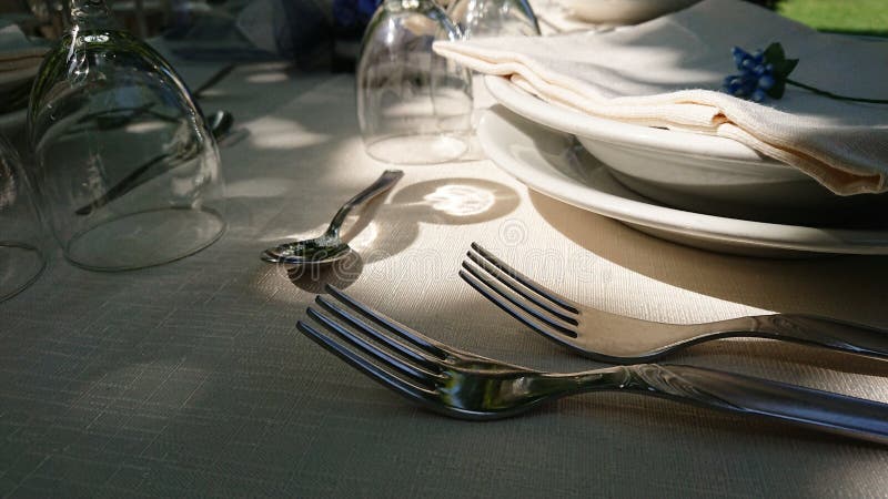 Restaurant Dinner Tables Set. Food Stock Photo - Image of rest, tables ...