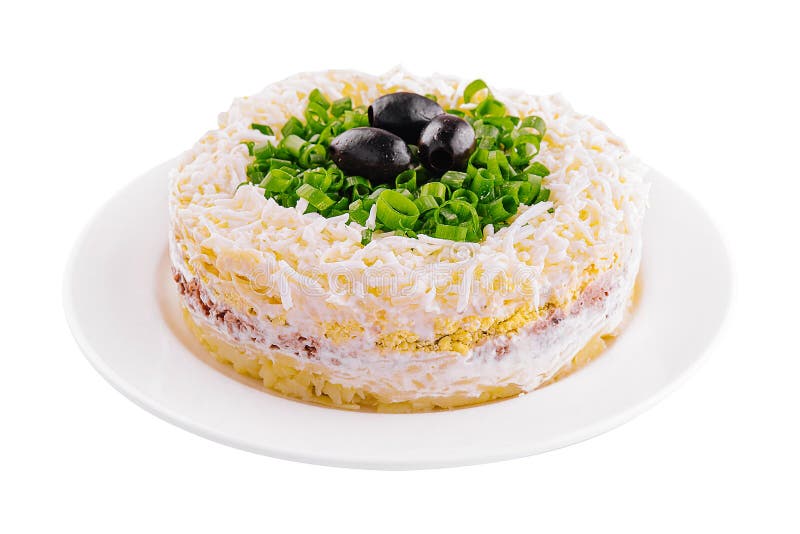 Restaurant Dish Mimoza Salad on Front View Stock Image - Image of ...