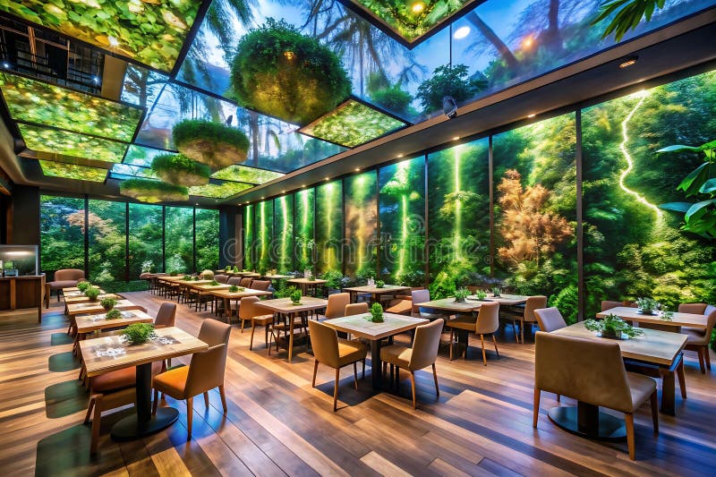 The Futuristic Restaurant Features a Rainforest-inspired Design Idea ...