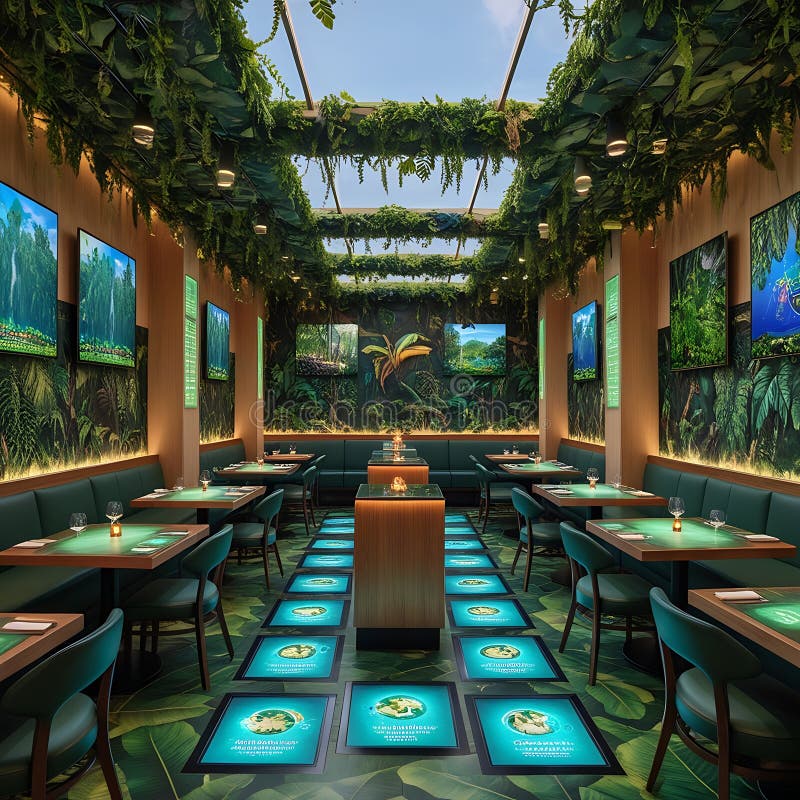 The Futuristic Restaurant Features a Rainforest-inspired Design Idea ...