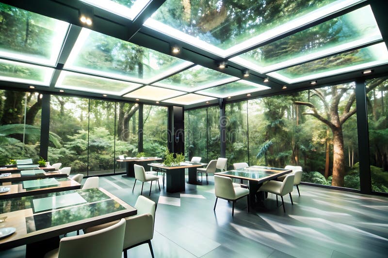 The Futuristic Restaurant Features a Rainforest-inspired Design Idea ...