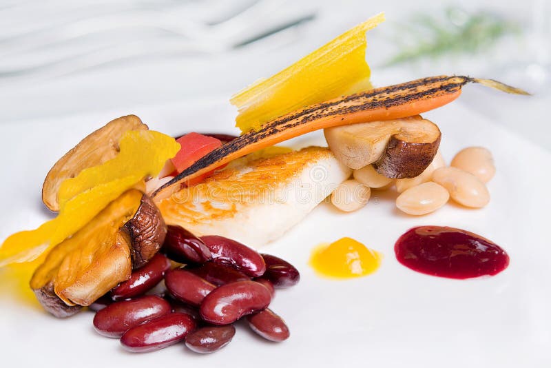 Fish main course stock photo. Image of restaurant, green - 29522076