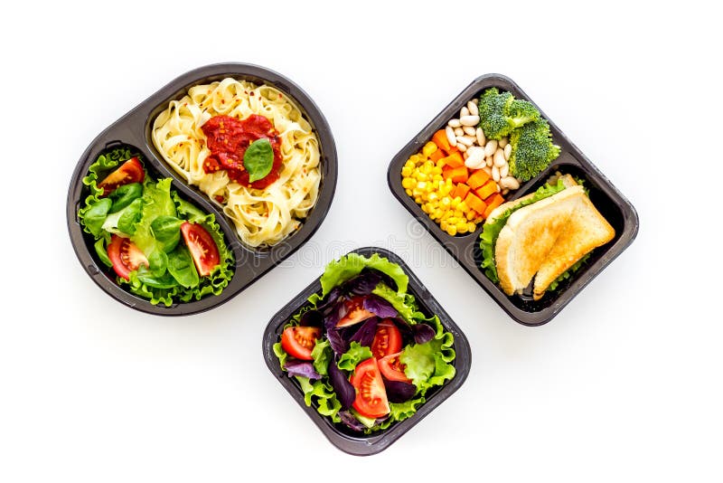 Restaurant Food Delivery, Lunch Boxes for daily Nutrition, Top View ...
