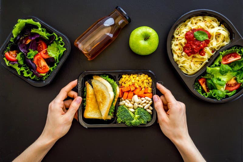 Restaurant Food Delivery. Take Away Lunch in Boxes Stock Image - Image ...