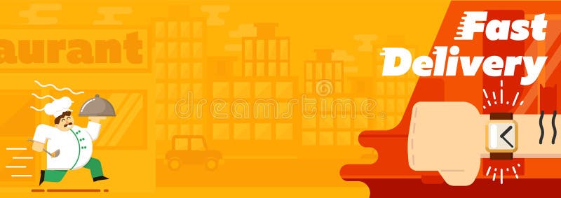 Restaurant Food Fast Delivery Header Website Banner Stock Vector ...